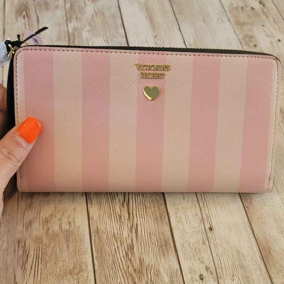 Victoria's Secret | Bags | Victoria Secret Signature Striped Pink ...